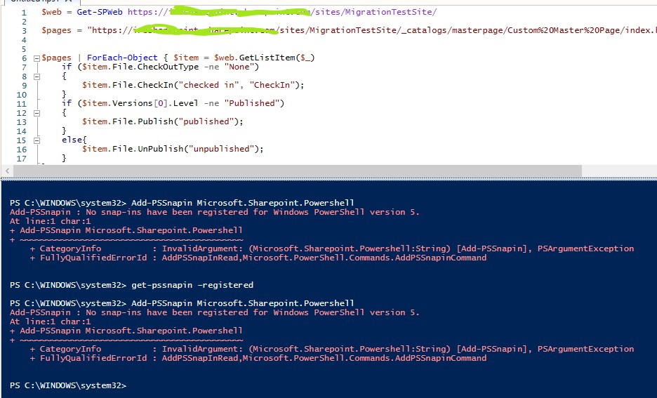 Need Pnp script for unpublish and publish the master Page | Microsoft Community Hub
